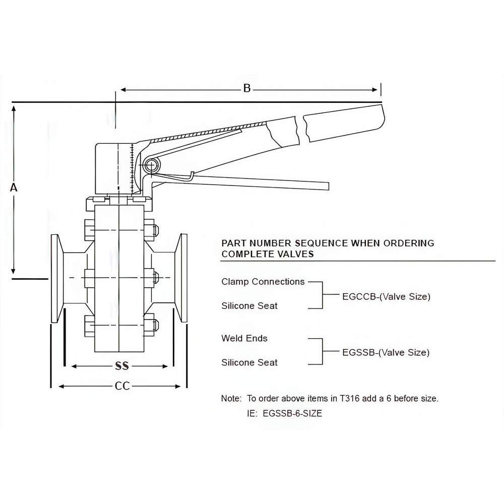 VNE - Manual Flanged Butterfly Valve: 3" Pipe, Lever Handle | MSC Direct