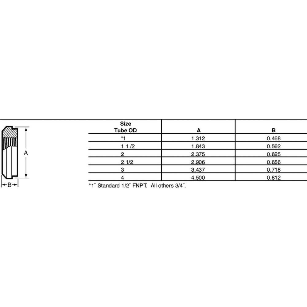VNE - Sanitary Stainless Steel Pipe Tapped Thermometer Cap: 2", Bevel ...