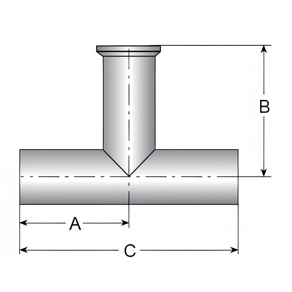 VNE - Sanitary Stainless Steel Pipe Short Outlet Tee: 1" | MSC Direct