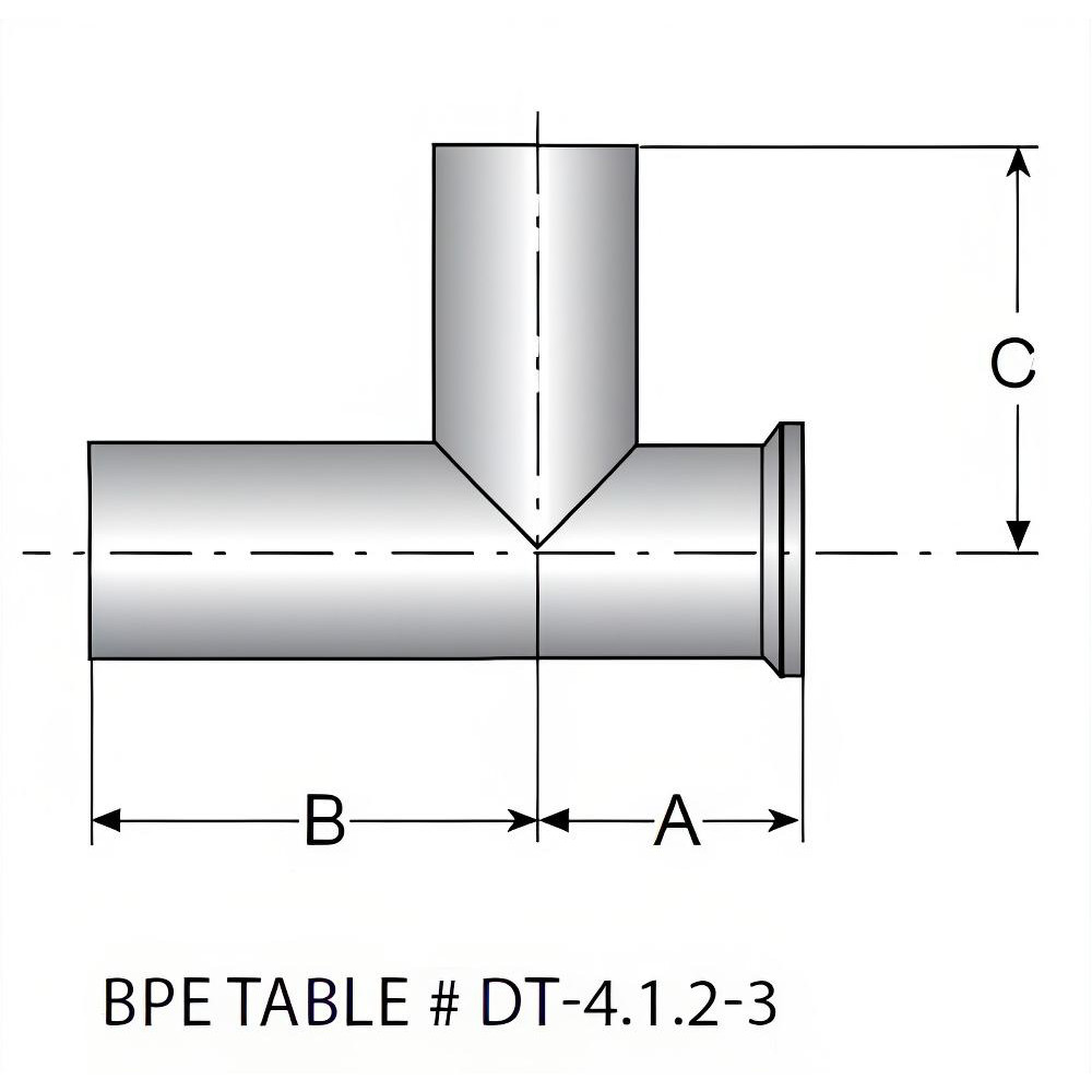 VNE - Sanitary Stainless Steel Pipe Short Outlet Run Tee: 1" | MSC Direct