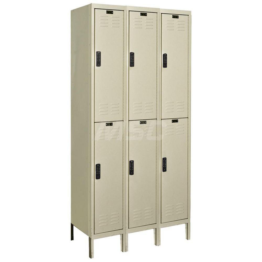 Hallowell - 3-Wide Locker: 12" Wide, 15" Deep, 78" High, Electronic ...