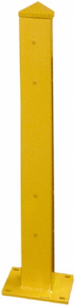 Hallowell - Traffic Guard Rail Mount Post: 42" High, Steel, Yellow ...