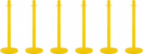 PRO-SAFE - Pack of (6), 40" Yellow Warning Posts - 58401746 - MSC ...