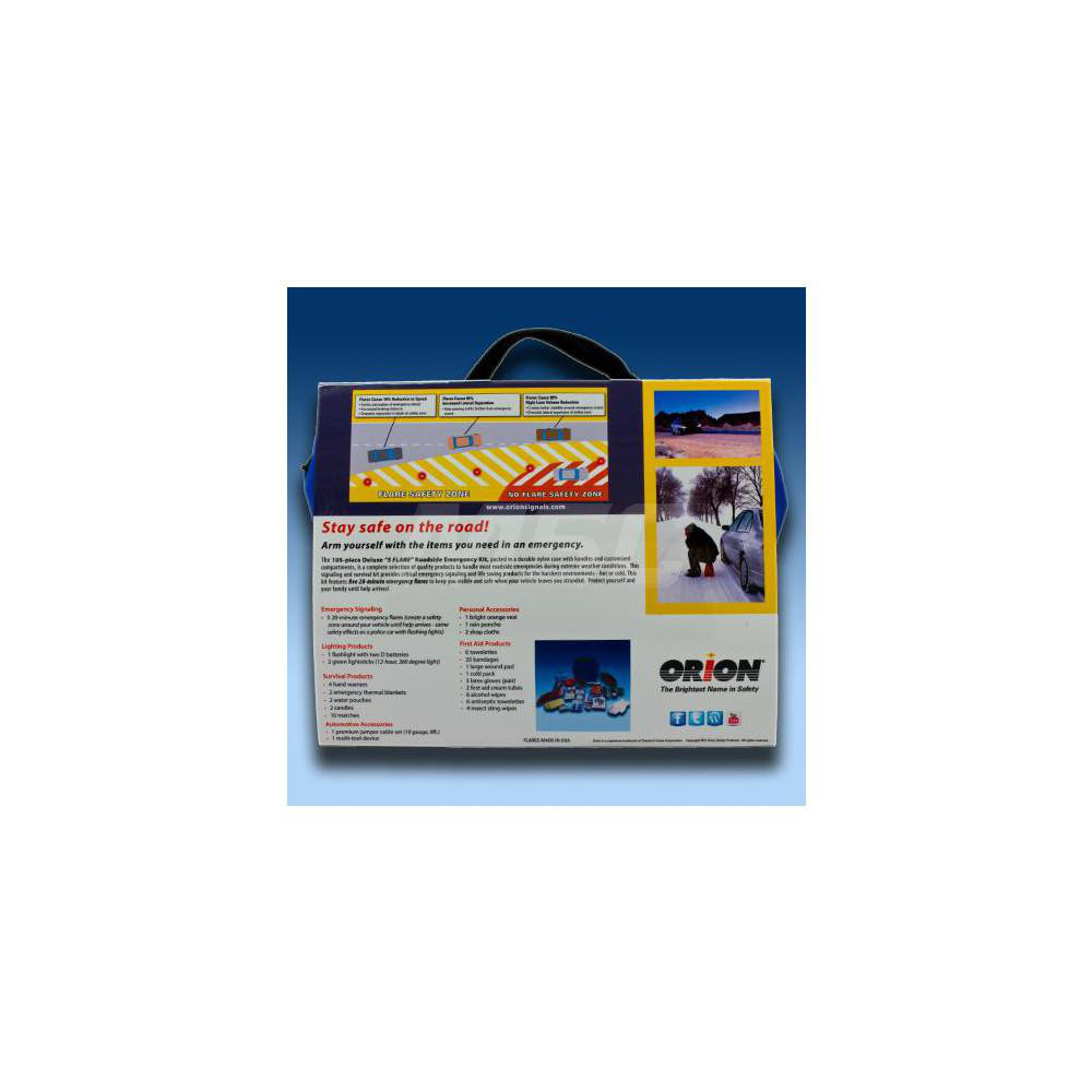 ORION Safety - 103 Piece, Emergency Roadside Safety Kit | MSC Direct