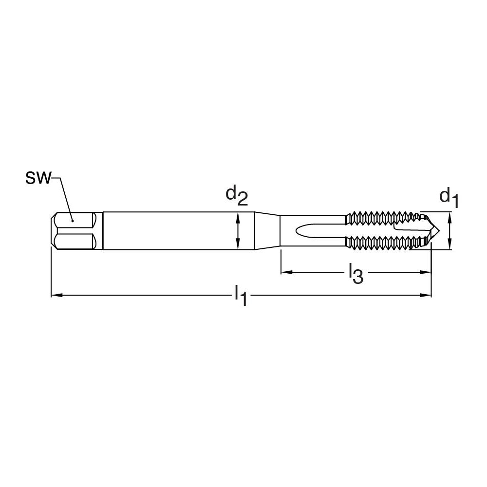 Guhring - Spiral Point Tap: #8-32 UNC, 3 Flutes, Plug Chamfer, 2B Class of Fit, HSS-E Cobalt ...