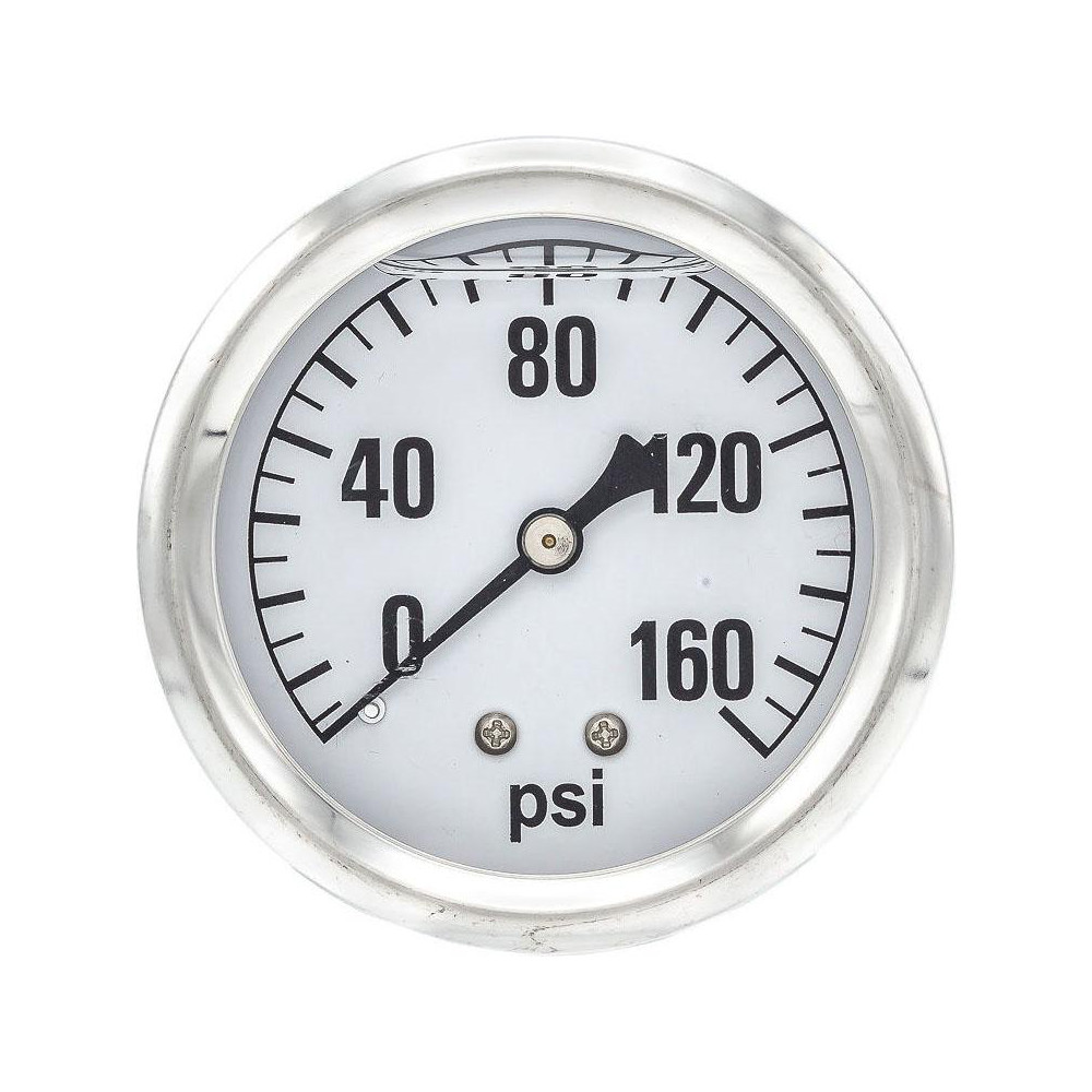 PIC Gauges - Pressure Gauge: 2-1/2" Dial Dia, 0 to 160 psi, 1/4" MNPT, Center Back Mount | MSC ...