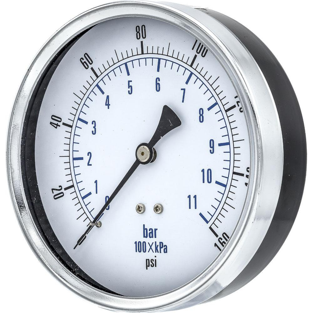 PIC Gauges - Pressure Gauge: 4-1/2" Dial Dia, 0 to 160 psi, 1/4" MNPT, Center Back Mount | MSC ...
