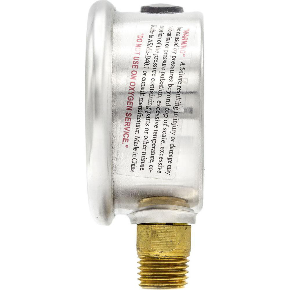 PIC Gauges - Pressure Gauge: 2" Dial Dia, 0 to 160 psi, 1/4" MNPT, Lower Mount | MSC Direct