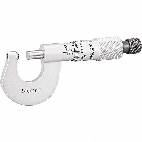 Starrett - Mechanical, 0 to 13 mm Measurement, Satin Chrome Finish ...