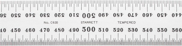 Starrett - 1,000mm Long, 0.5, 1mm Graduation, Rigid Spring Steel Rule ...