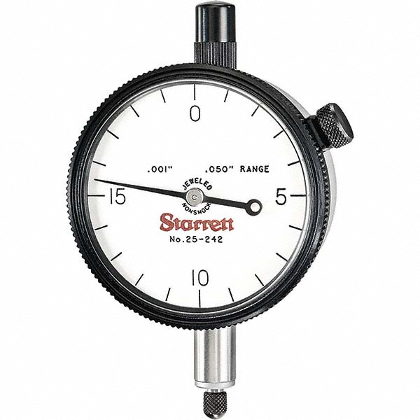 Starrett - 0.05" Range, 0-20 Dial Reading, 0.001" Graduation Dial Drop ...
