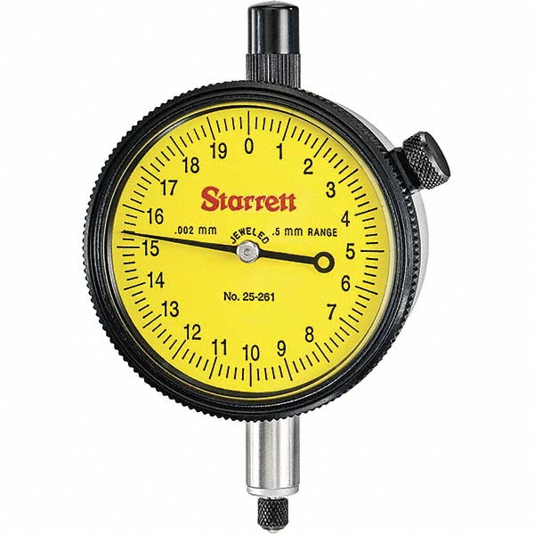 Starrett - 0.5mm Range, 0-20 Dial Reading, 0.002mm Graduation Dial Drop ...