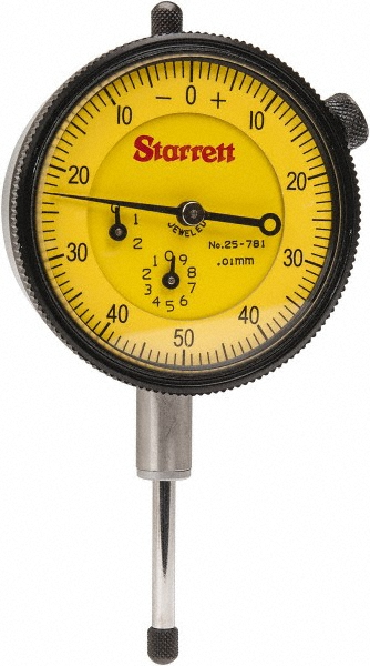 Starrett - 25mm Range, 0-50-0 Dial Reading, 0.01mm Graduation Dial Drop ...