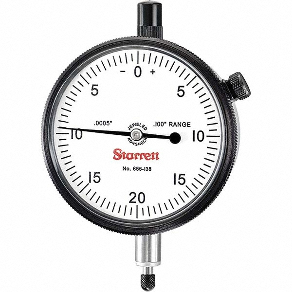 Starrett - Dial Drop Indicator: 0.1000" Max Measurement, 0-20-0 Dial Reading | MSC Direct