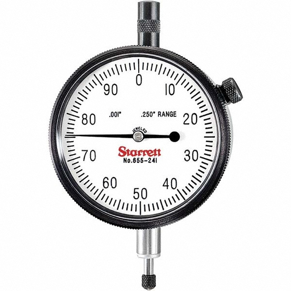 Starrett - Dial Drop Indicator: 0.2500" Max Measurement, 0-100 Dial Reading | MSC Direct