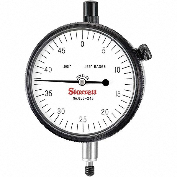 Starrett - Dial Drop Indicator: 0.1250" Max Measurement, 0-50 Dial Reading | MSC Direct