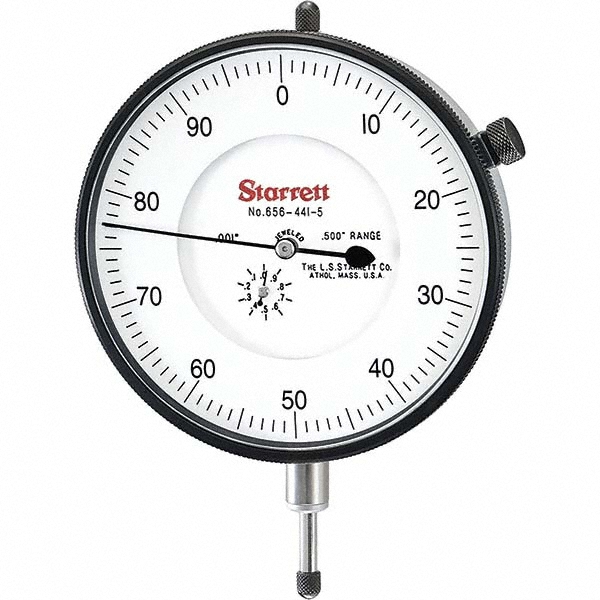 Starrett - Dial Drop Indicator: 0.5000" Max Measurement, 0-100 Dial Reading | MSC Direct