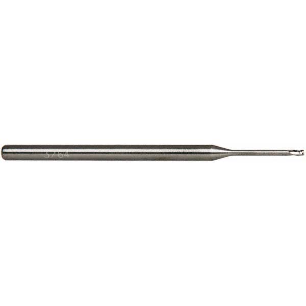 Accupro - 3/64" Diam, 0.07" LOC, 3 Flute Solid Carbide Ball End Mill ...