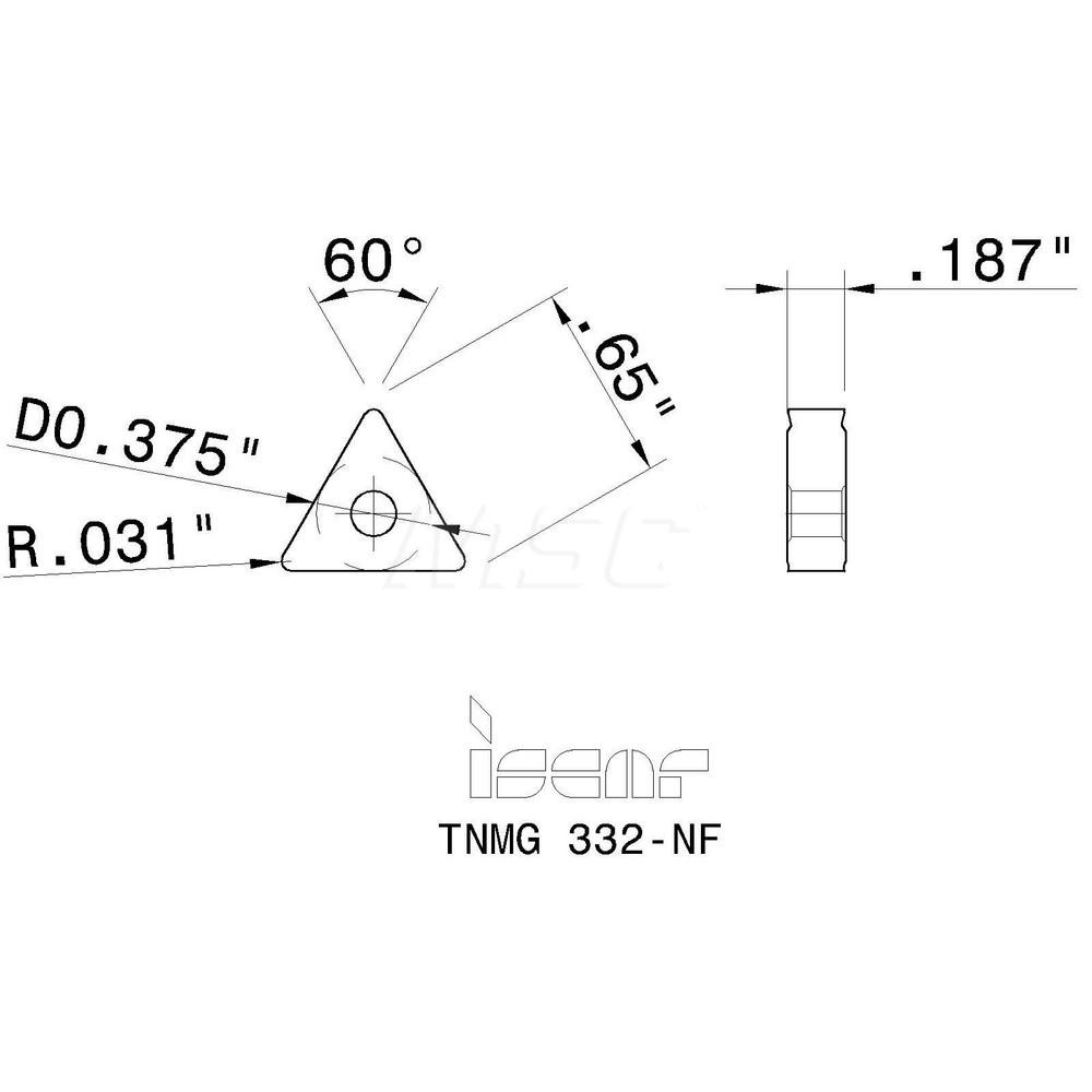 Iscar - Turning Insert: TNMG-332 NF IC9250, Carbide | MSC Direct
