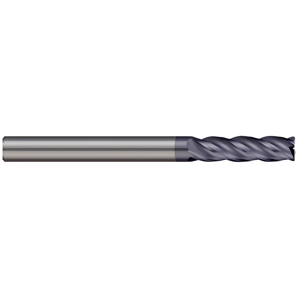 Micro 100 - Corner Radius End Mill: 3/16" Dia, 3/4" LOC, 0.0100" Radius, 4 Flute, Solid Carbide ...