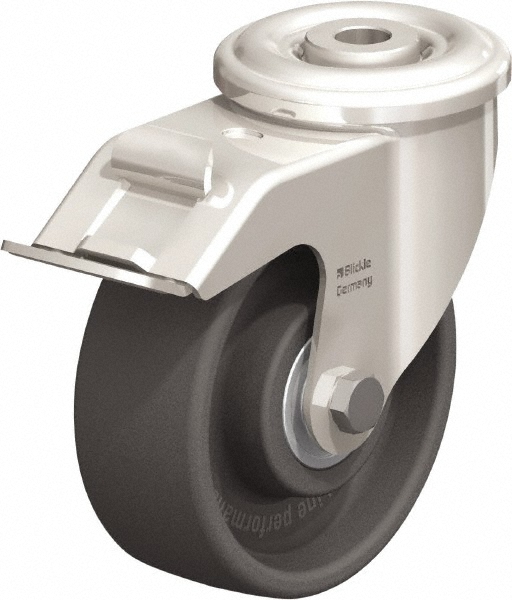 Blickle - Hollow Kingpin Caster: Swivel, 4" Wheel Dia, 1-1/2" Wheel ...