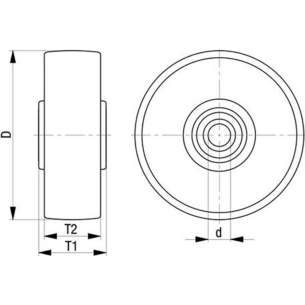 Blickle - 2-23/64" Wide x 3.35" High x 3-1/2" Deep Hand Truck Roller ...