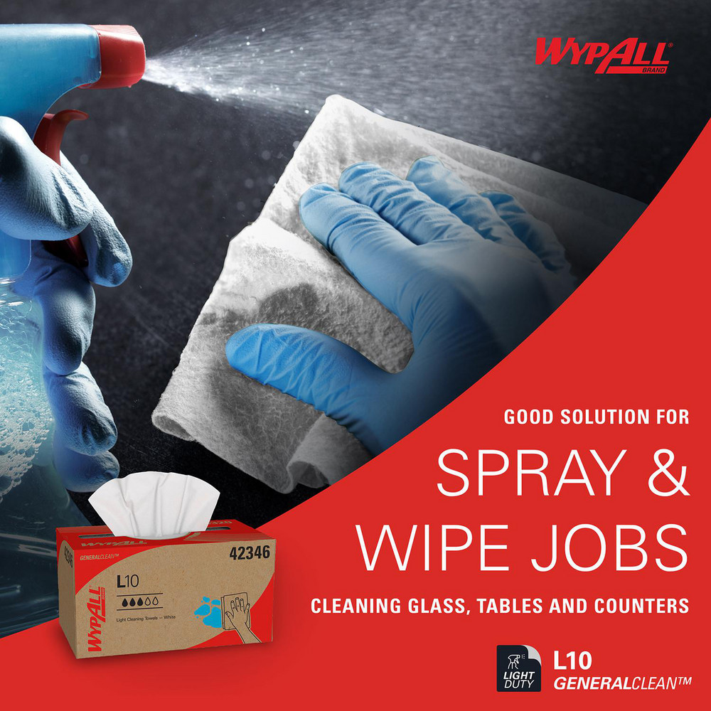 WypAll - GeneralClean™ L10 Light Cleaning Towels (42346), Pop-Up Box ...