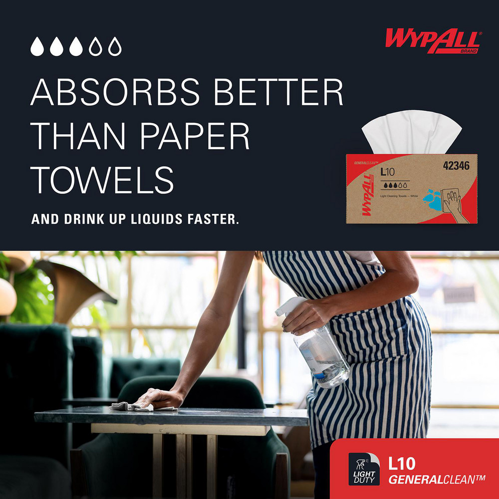 WypAll - GeneralClean™ L10 Light Cleaning Towels (42346), Pop-Up Box ...