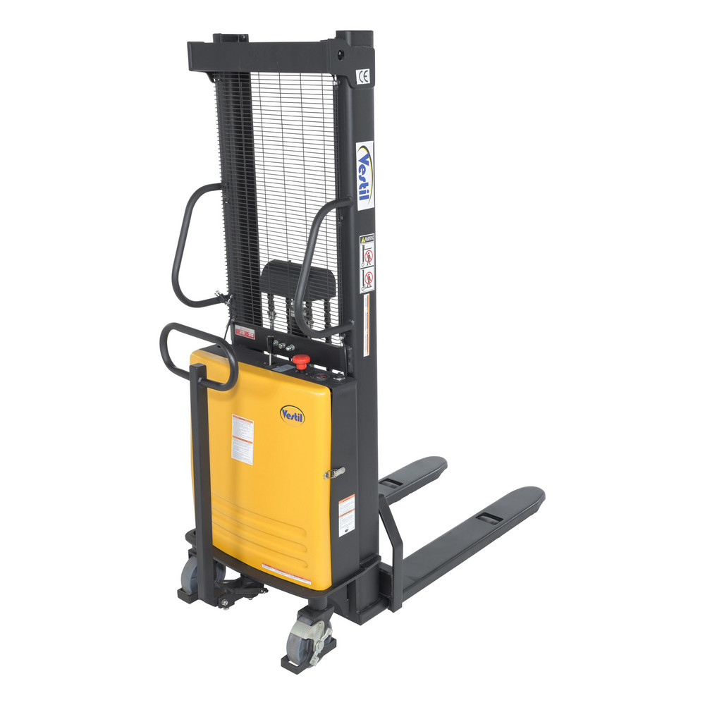 Vestil - 2,000 Lb Capacity, 63" Lift Height, Battery Operated Stacker ...
