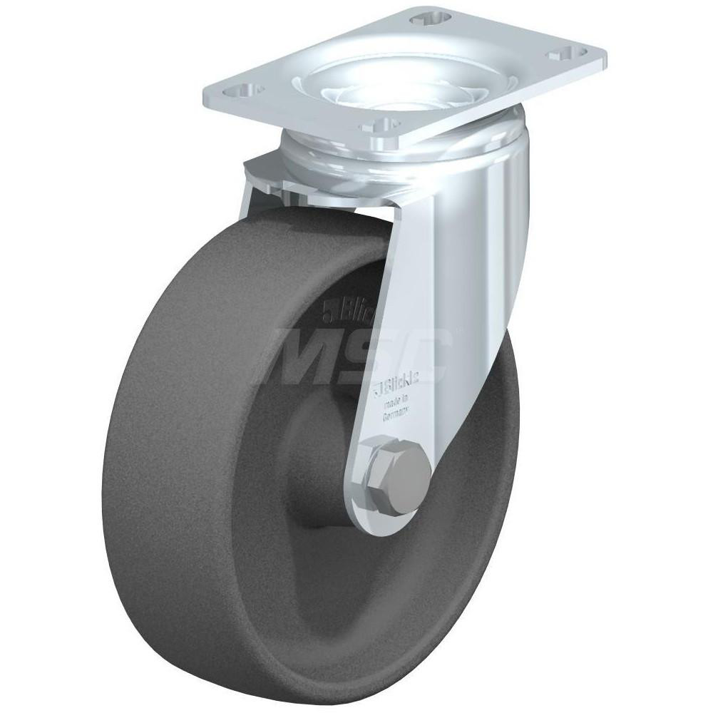 Blickle - 5" Diam x 1-9/16" Wide x 6-1/8" OAH Top Plate Mount Swivel ...