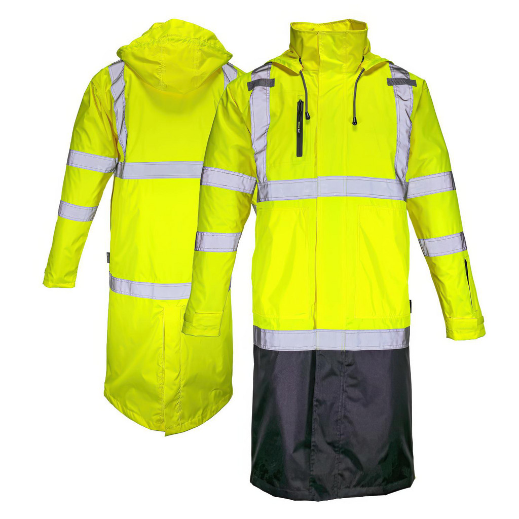 Dome75 - Rain Coat: Size Large & X-Large, Black & High-Visibility ...