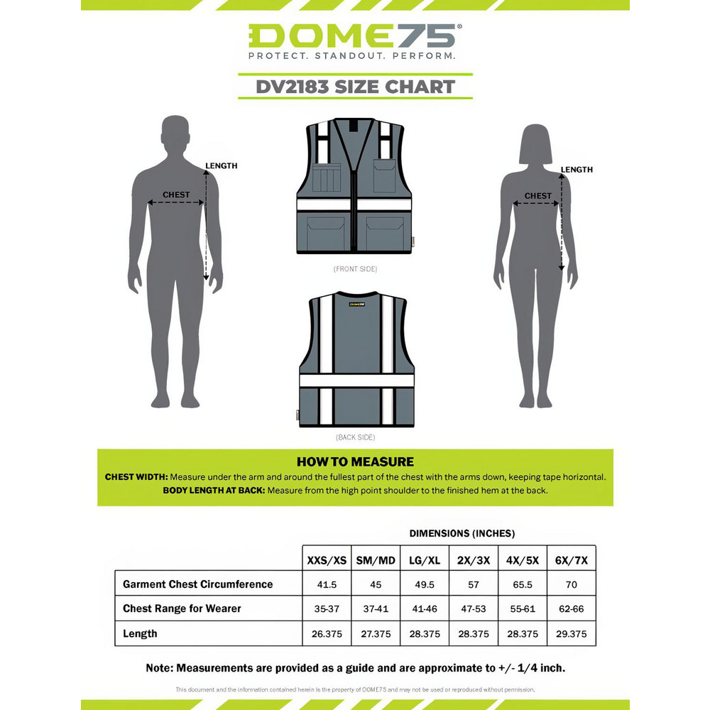 Dome - High Visibility Vest: Small/Medium, General Purpose Vest, ANSI ...