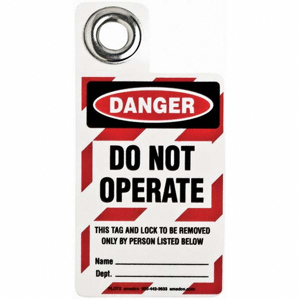 Brady - Do Not Operate Tag: Rectangle, 3" High, 2" Wide, Vinyl, "Danger ...