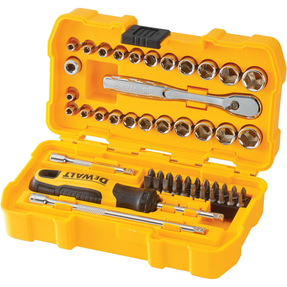 DeWALT - Socket Set: Ratchet & Socket Set, 50 Pc, 1/4 in" Drive | MSC ...