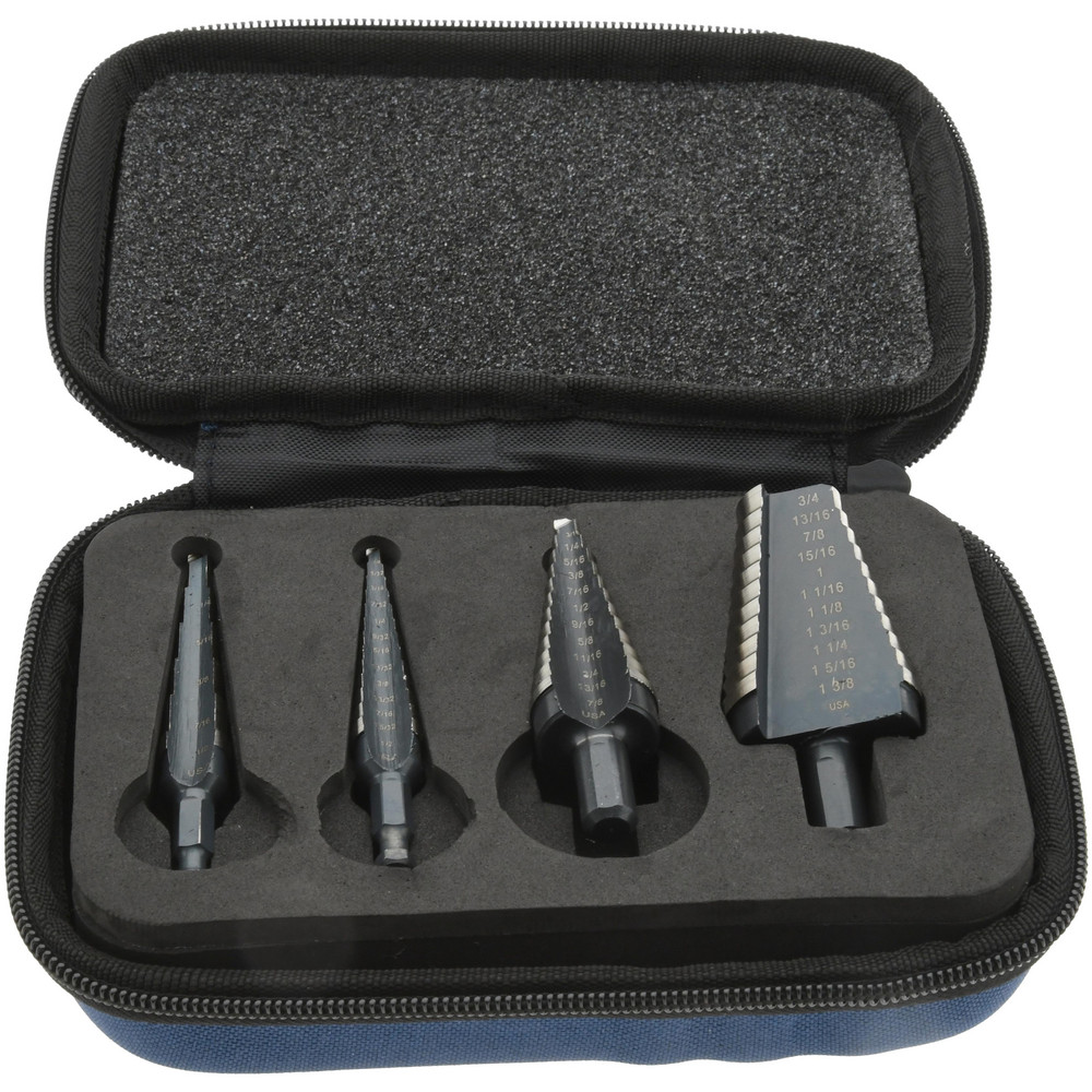 Irwin - Drill Bit Set: Step Drill Bits, 4 Pc, 0.125" to 1.375" Drill ...