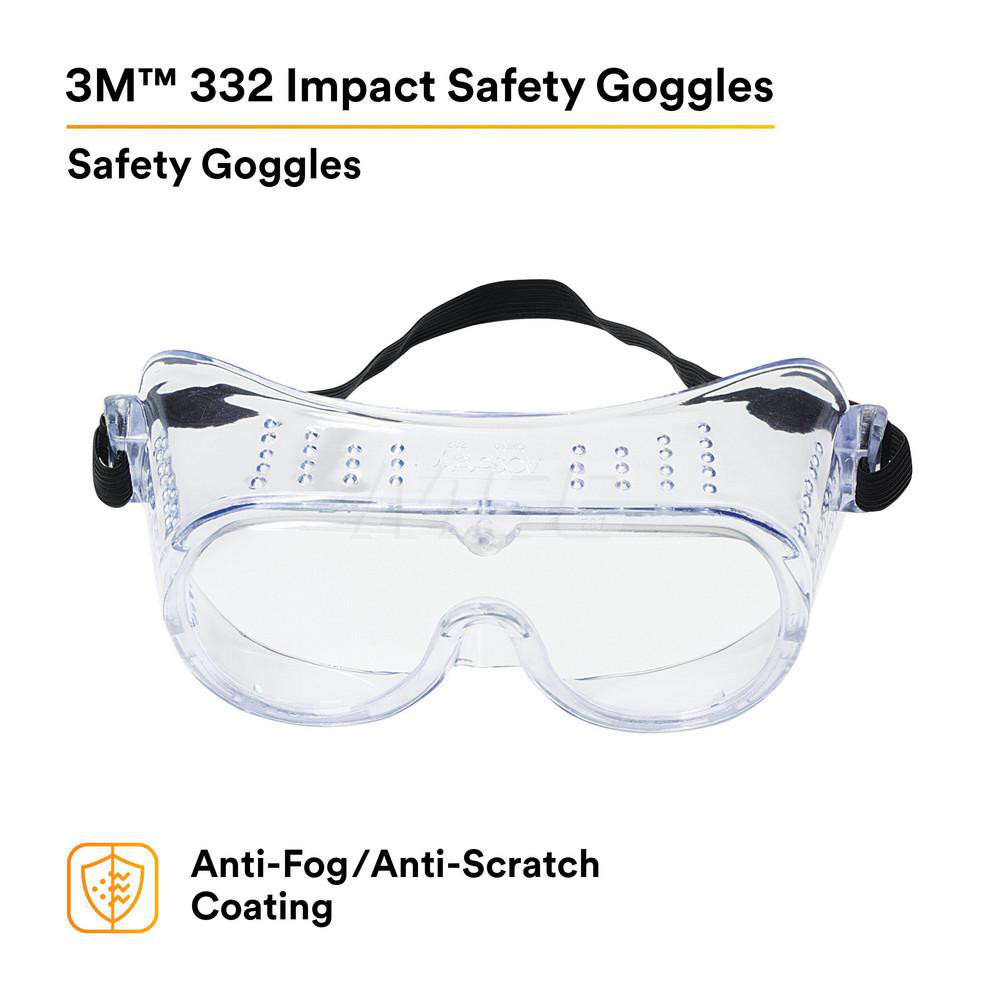 3M - Safety Goggles: Impact, Anti-Fog, Clear Polycarbonate Lenses | MSC ...