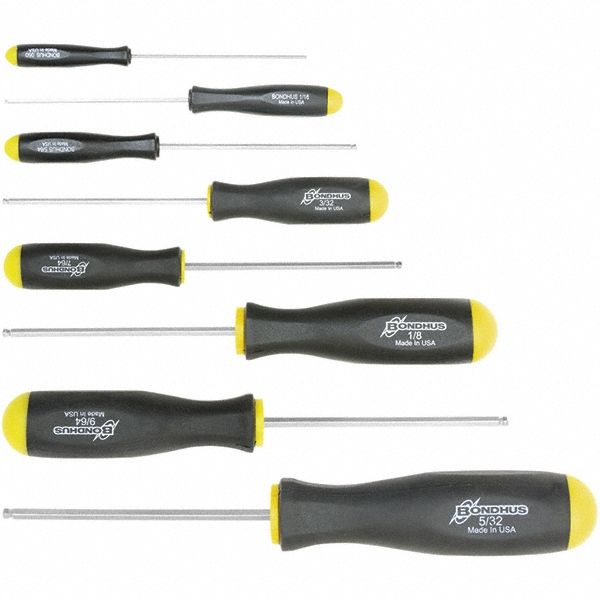 Bondhus - Hex Driver Sets; Ball End: Yes; Size Range (Inch): 0.050 - 5/ ...