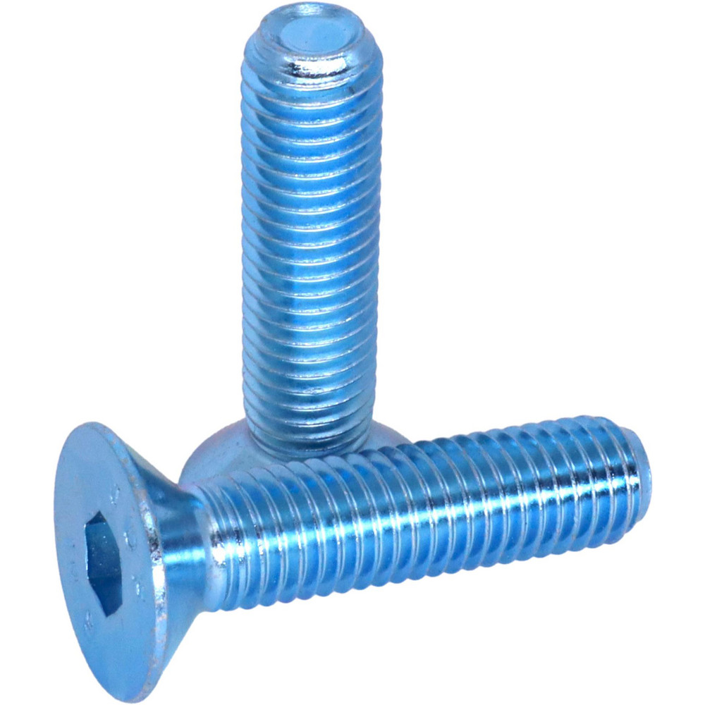 Value Collection - Flat Socket Cap Screw: M10x1.5, 10.9 Alloy Steel, Zinc-Blue Trivalent ...