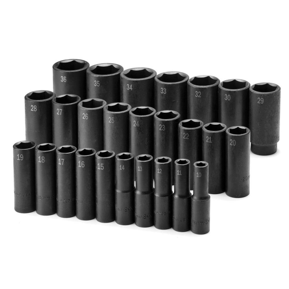 SK - Socket Set: Deep Impact, 26 Pc, 1/2" Drive, 10.00 to 36.00 mm ...