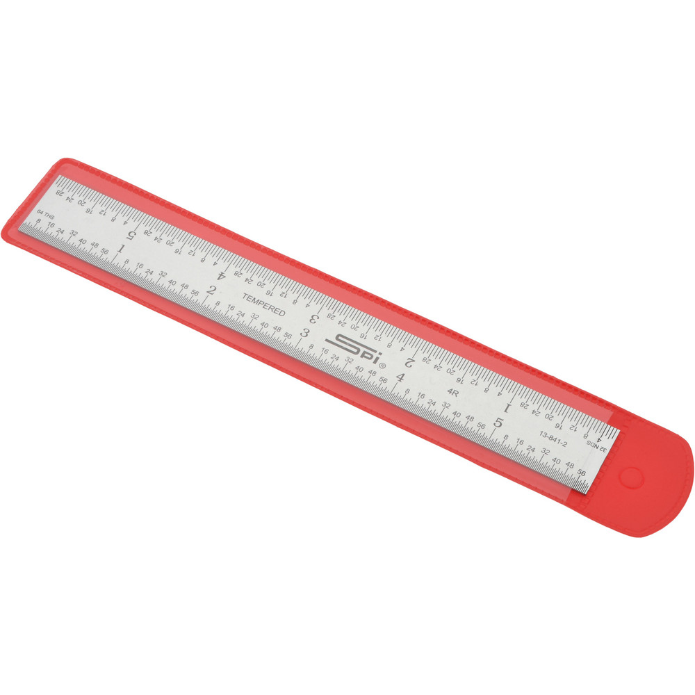 SPI - Steel Rule: 6" OAL, 4R Graduation, Rigid, 3/4" OAW | MSC Direct