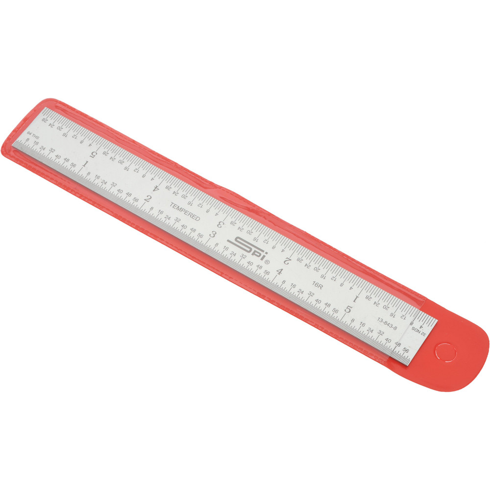 SPI - Steel Rule: 6" OAL, 16R Graduation, Rigid, 3/4" OAW | MSC Direct