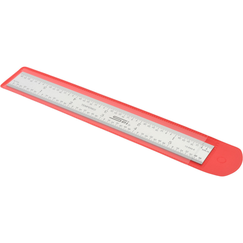SPI - Steel Rule: 6" OAL, English & Metric Graduation, Rigid, 3/4" OAW ...