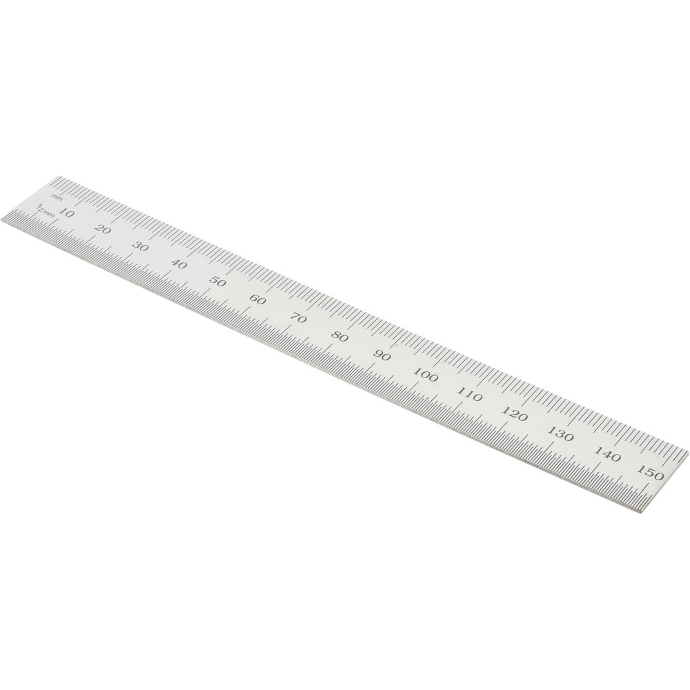 SPI - Steel Rule: 6" OAL, English & Metric Graduation, Rigid, 3/4" OAW ...