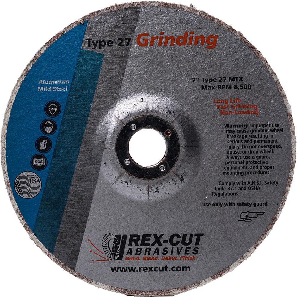 Rex Cut Abrasives - Deburring Wheel: 5" Dia, 1/4" Face Width, 7/8" Hole ...