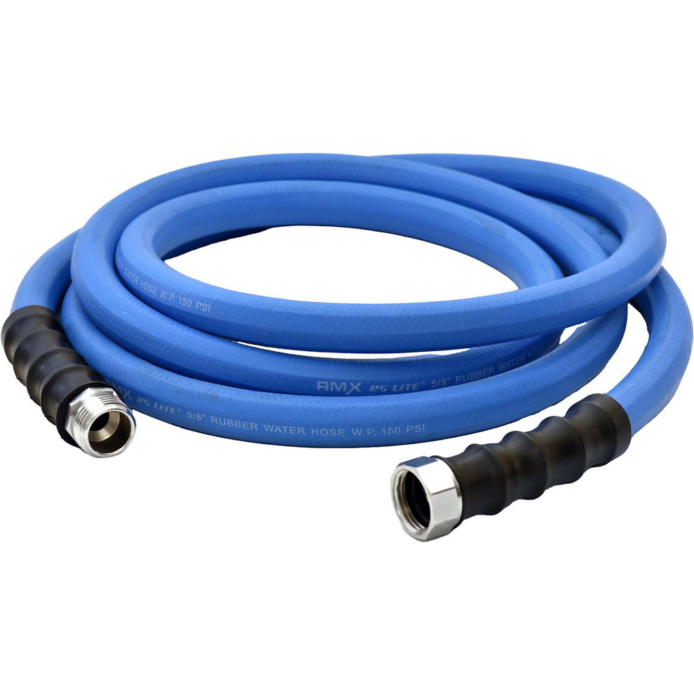 AG-Lite - Garden Hose: 5/8" Dia, 10 ft, 3/4" Thread, Blue, Rubber, 500 ...