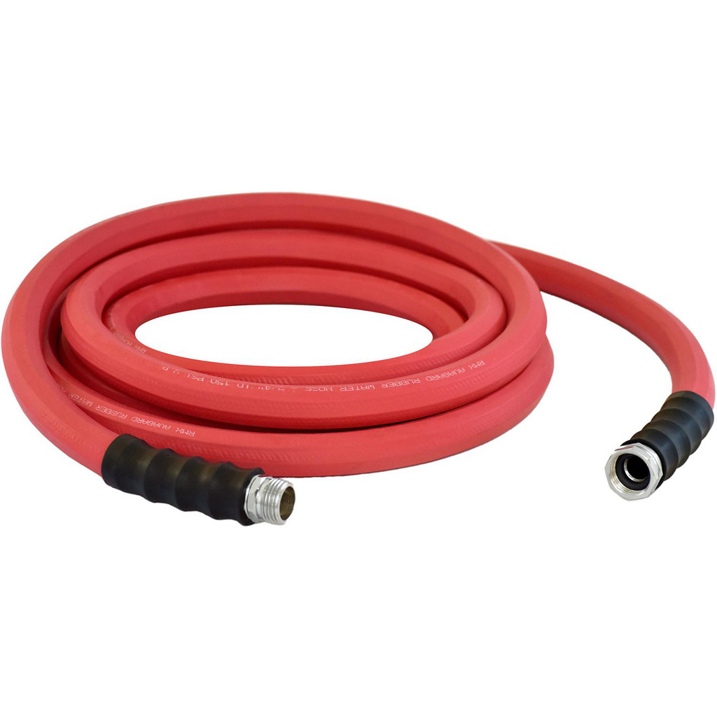 AvaGard - Garden Hose: 5/8" Dia, 15 ft, 3/4" Thread, Red, Rubber, 500 ...