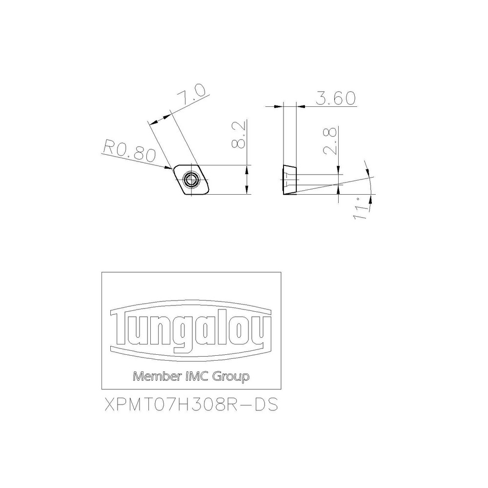 Tungaloy - Indexable Drill Insert: XPMT07H308R-DS AH725, Carbide | MSC ...