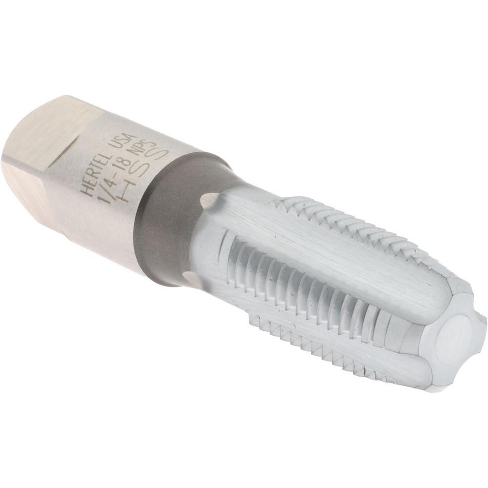Hertel - Standard Pipe Tap: 1/4-18, NPS, 4 Flutes, High Speed Steel ...