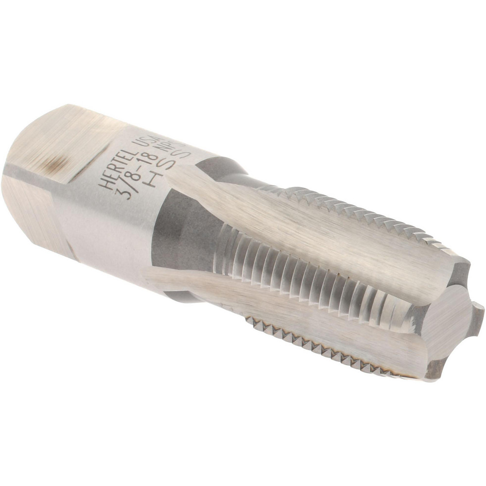 Hertel - Standard Pipe Tap: 3/8-18, NPS, 4 Flutes, High Speed Steel ...