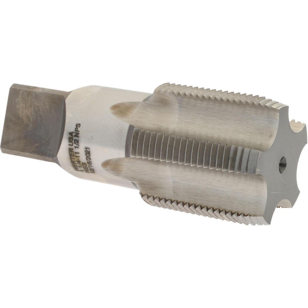 Hertel - Standard Pipe Tap: 1-1/4 - 11-1/2, NPS, 5 Flutes, High Speed ...